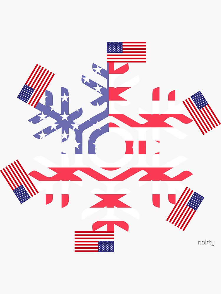 "Patriotic Snowflake America Flag" Sticker by noirty | Redbubble