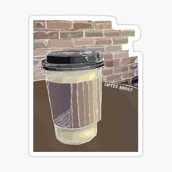 "Coffee Addict" Sticker by sanjanapples | Redbubble
