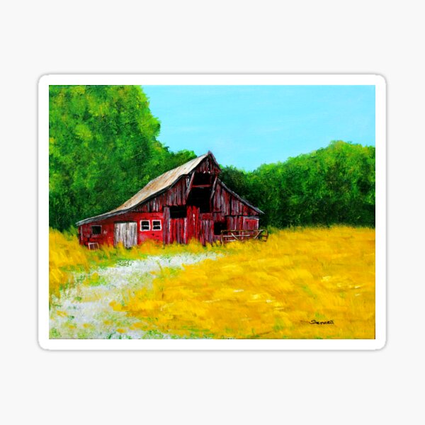 "Red Barn" Sticker by SenecaShaye | Redbubble
