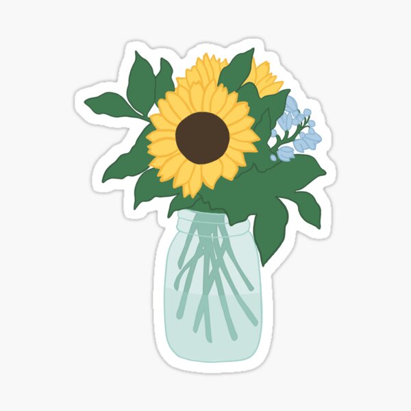 Flower Vase Sticker Floral Sticker Plant Sticker Vinyl Sticker Craft ...