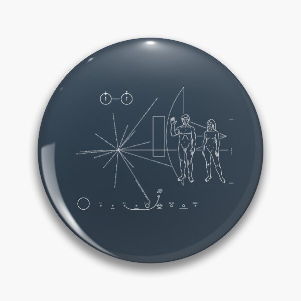 "Pioneer Plaque" Pin for Sale by odibil | Redbubble