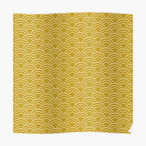 "Japanese wave pattern: gold | Geometric | Minimalist" Poster for Sale ...