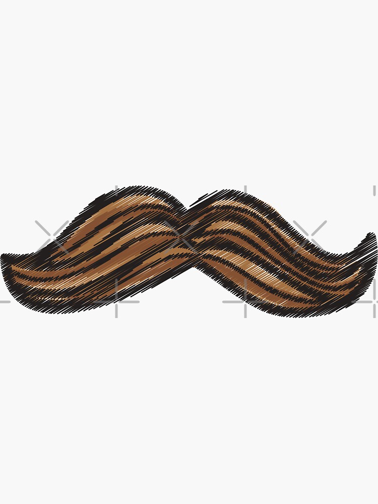 "Fuzzy mustache " Sticker for Sale by Orangegrph | Redbubble