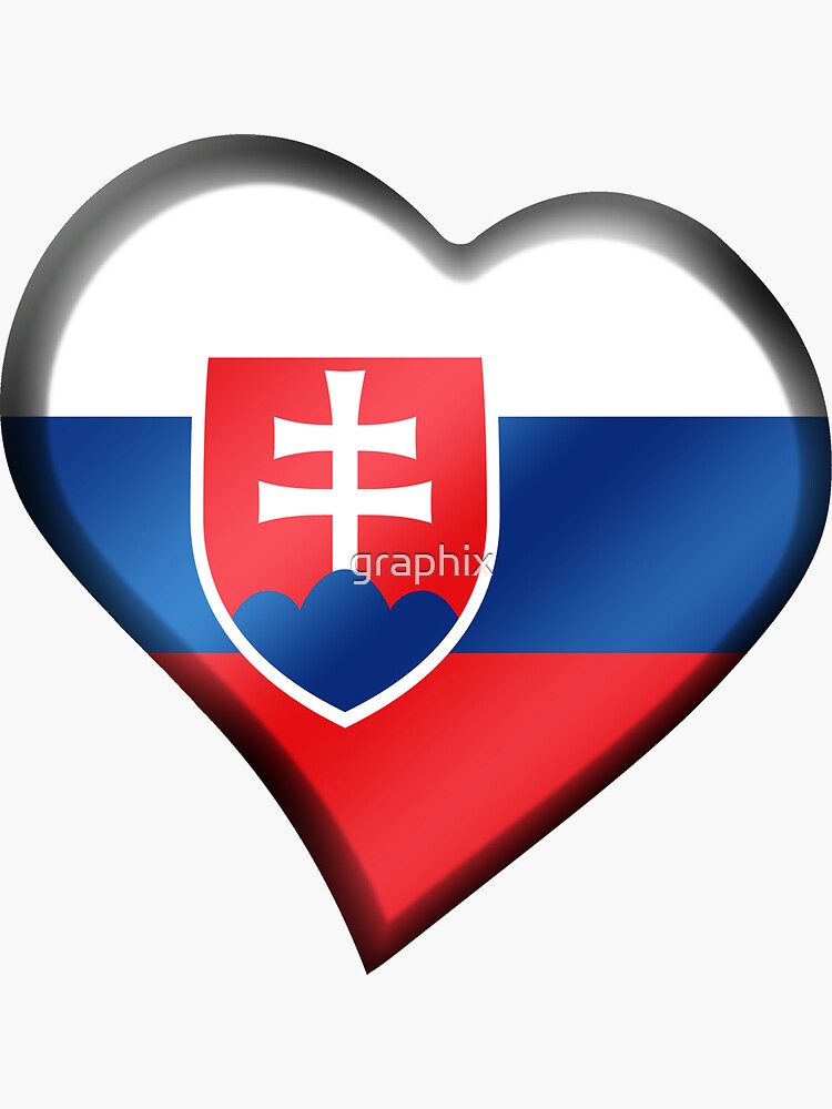 "Slovakian Flag - Slovakia - Heart" Sticker by graphix | Redbubble