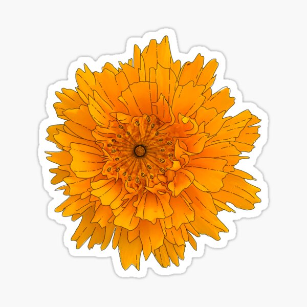 "Bright Orange Flower" Sticker by A-Designs000 | Redbubble
