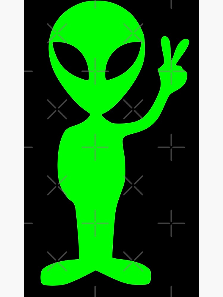 "peace sign alien cute " Photographic Print by gossiprag | Redbubble