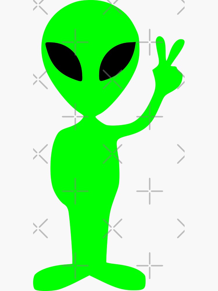 "peace sign alien cute " Sticker for Sale by gossiprag | Redbubble