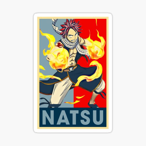 "Fairy Tail Adventure Anime Character Natsu Funny Design" Sticker for ...