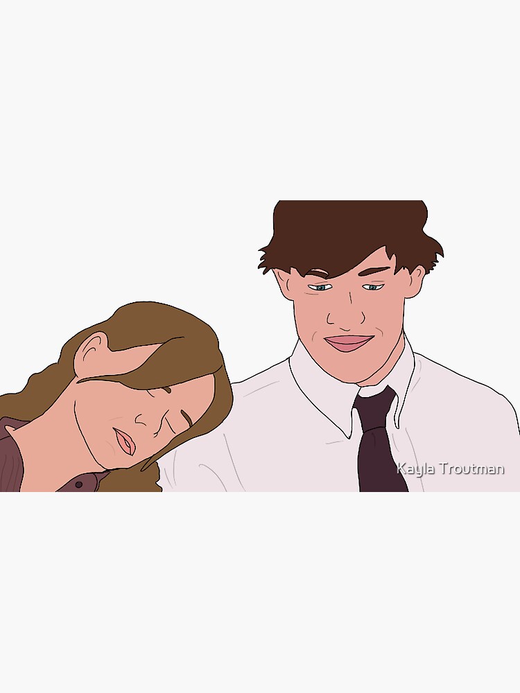 "Jim and Pam" Sticker for Sale by afraz26 | Redbubble