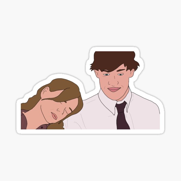 "Jim and Pam" Sticker for Sale by afraz26 | Redbubble