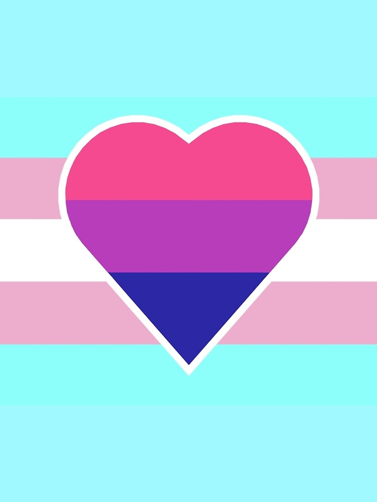 "Transgender Pride Flag with Bisexual/Biromantic Heart" A-Line Dress ...