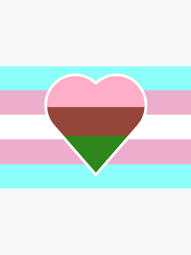 "Transgender Pride Flag with Gynesexual/Gynephilic Heart" Sticker for ...