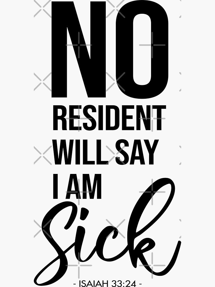 "Bible Verse No More Sickness" Sticker for Sale by kleynard | Redbubble