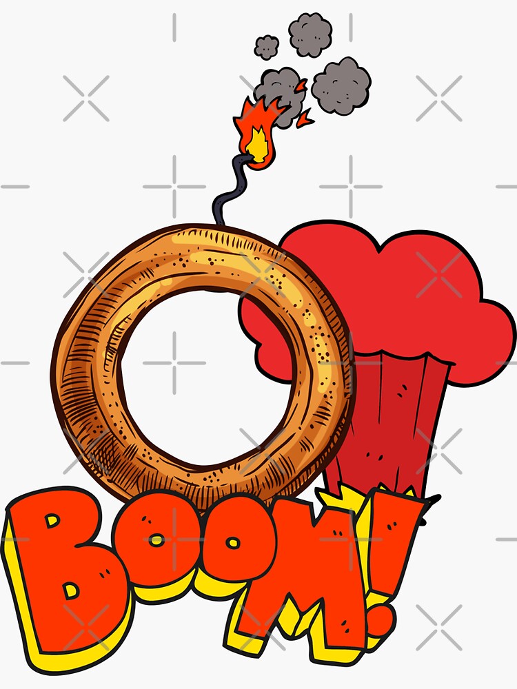 "bagels are booming " Sticker by Combistudios | Redbubble