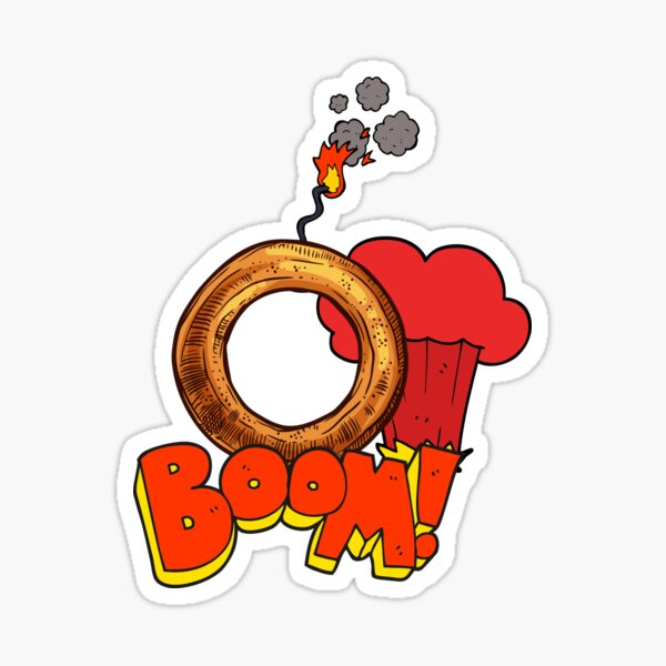 "bagels are booming " Sticker by Combistudios | Redbubble