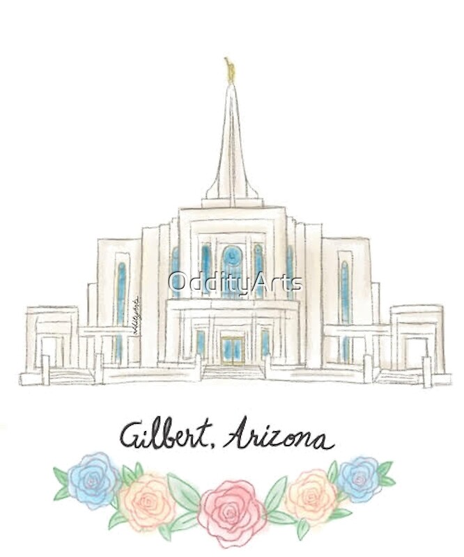 "Gilbert Arizona Temple Watercolor" by OddityArts | Redbubble