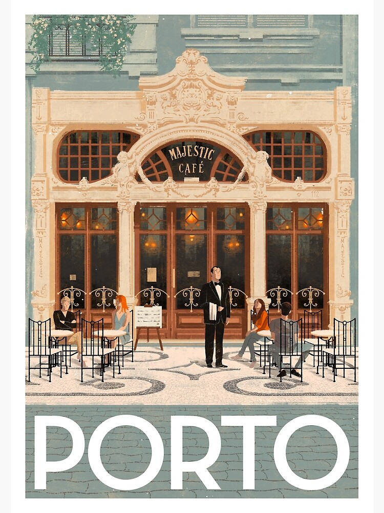 "Travel Posters - Porto Portugal Majestic Café" Art Print for Sale by ...