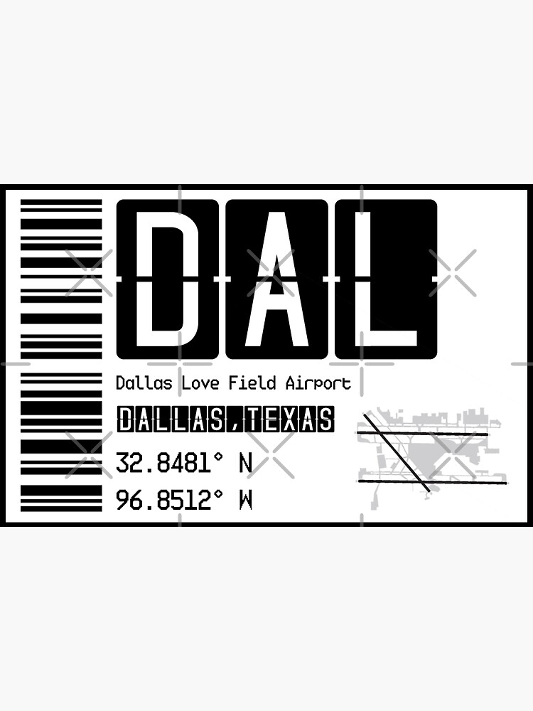 "Destination: DAL Dallas Love Field Airport" Sticker for Sale by ...