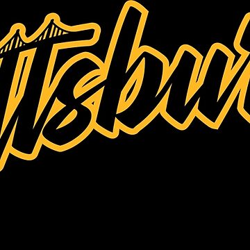 "Pittsburgh Script Logo" Sticker for Sale by edunkeldesigns | Redbubble