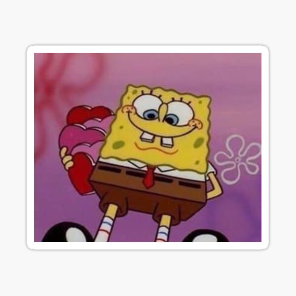 "spongebob // hearts" Sticker for Sale by JulianaM14 | Redbubble