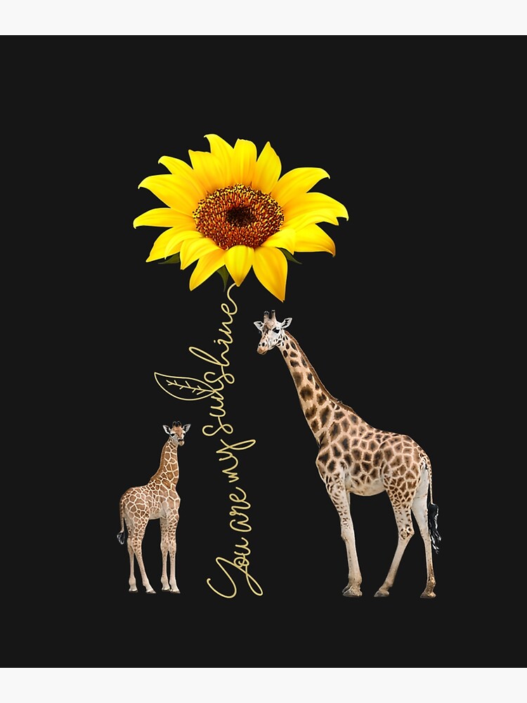 "Sunflower - You are my sunshine Giraffe" Metal Print for Sale by ...