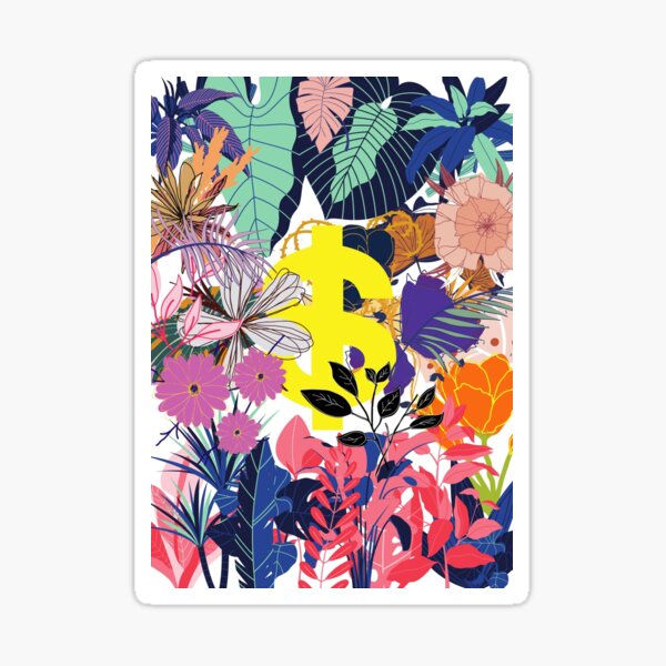 "Floral patterns and dollar signs" Sticker by CellarArtDoors | Redbubble