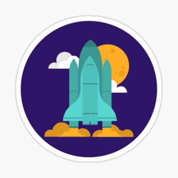 "rocket launching" Sticker by minalpatel511 | Redbubble