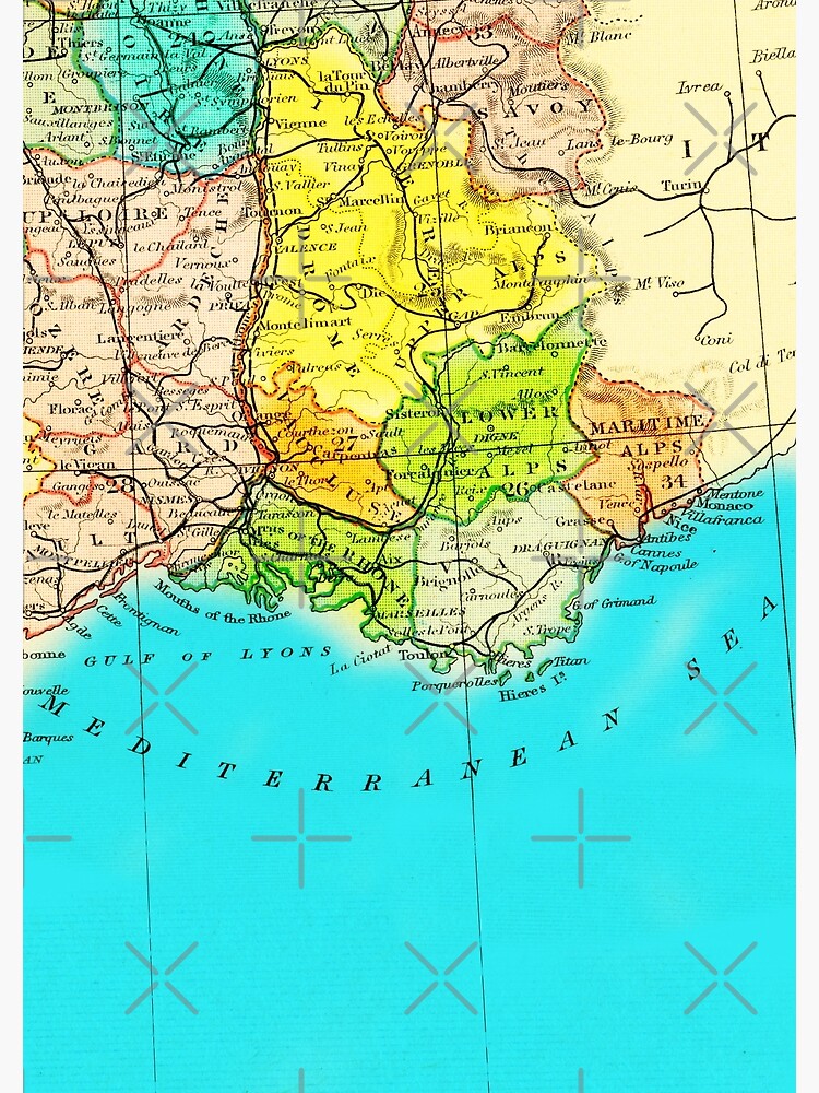 "Vintage map - French Riviera" Poster for Sale by SynthWave1950 | Redbubble