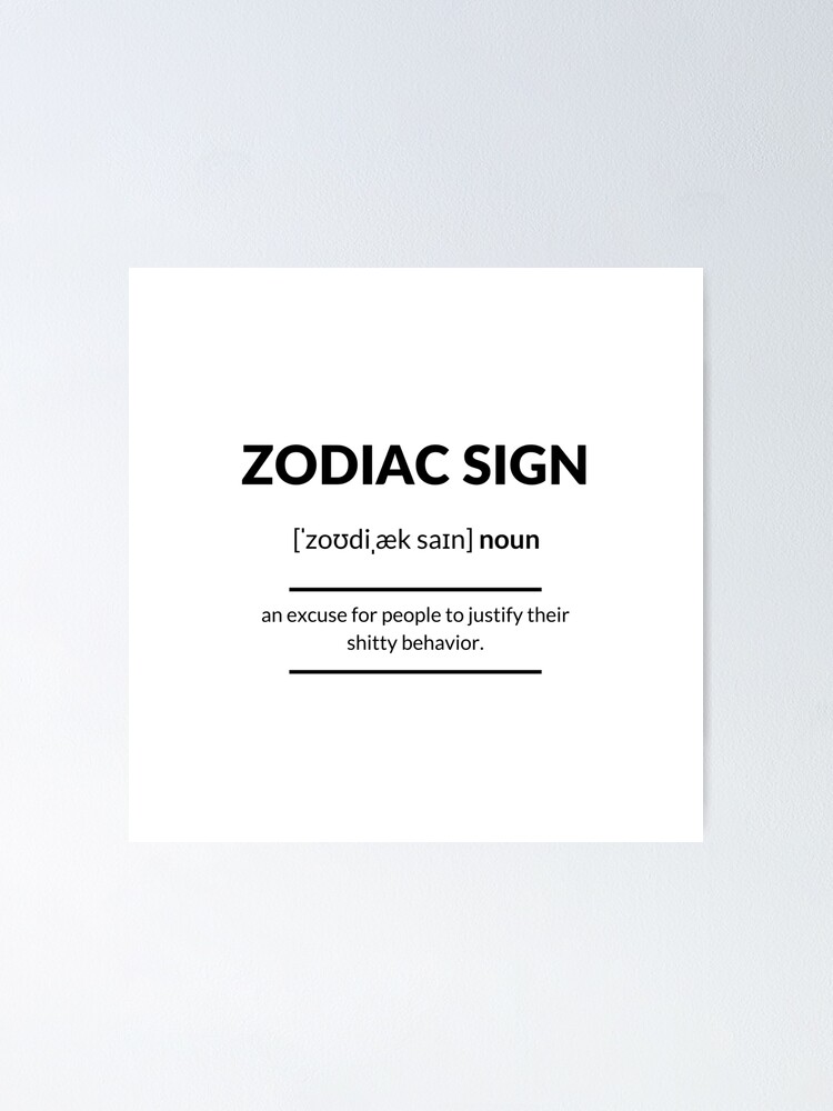 Zodiac Sign Definition Dictionary Collection Poster By