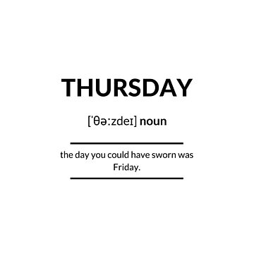 "Thursday Definition | Dictionary Collection" Art Board Print by ...