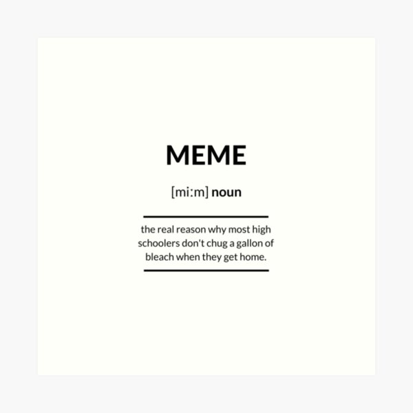"Meme Definition | Dictionary Collection" Art Print for Sale by ...