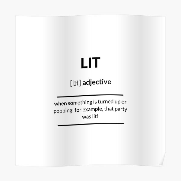 "Lit Definition | Dictionary Collection" Poster for Sale by ...