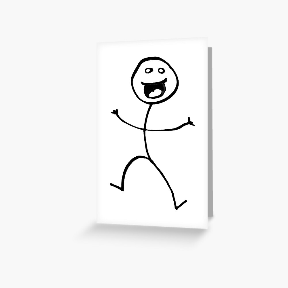 "Happy Stickman" Greeting Card for Sale by hurlz | Redbubble