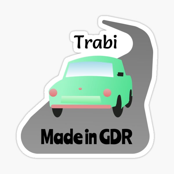 "Trabi, Made in GDR, Modern Flat Art Design" Sticker for Sale by ...
