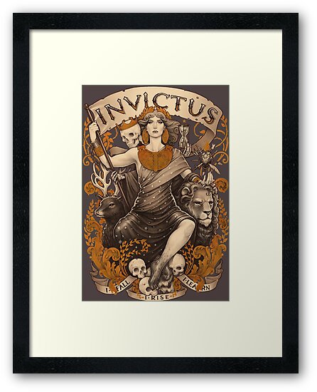 "INVICTUS" Framed Art Print by medusadollmaker | Redbubble