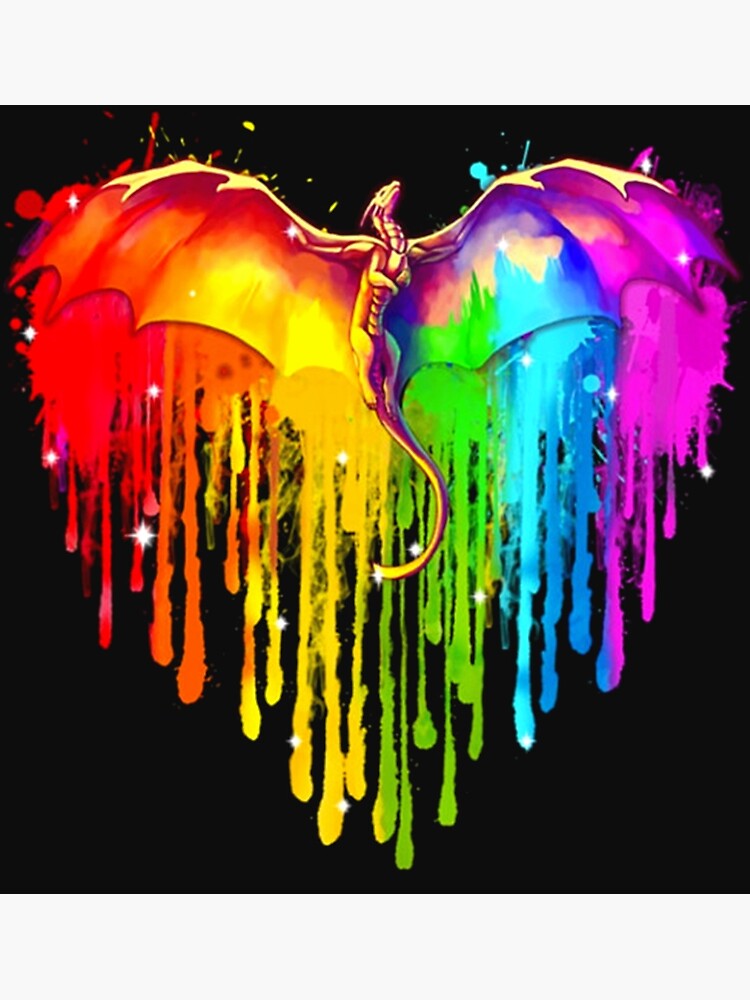 "Dragon LGBT Heart Watercolor" Art Print for Sale by ANGELA2-BRYANT ...
