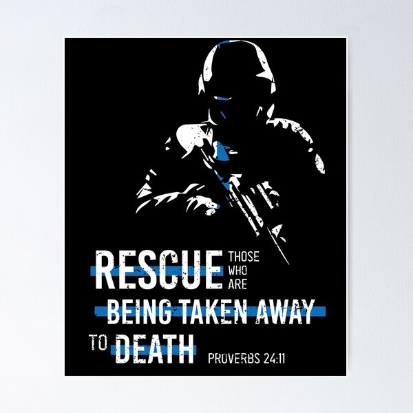 "Thin Blue Line Bible Quote" Poster for Sale by MasterKlaw | Redbubble