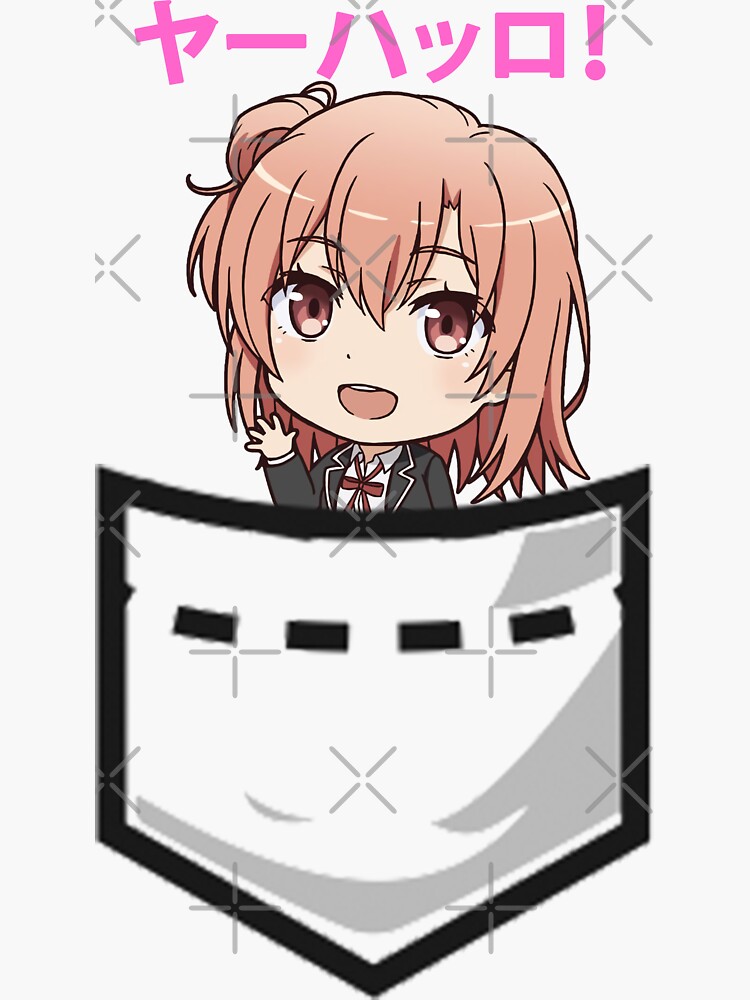 "Yui Yuigahama: Ya~Hallo~! (Sitting)" Sticker for Sale by BleachyBoi ...