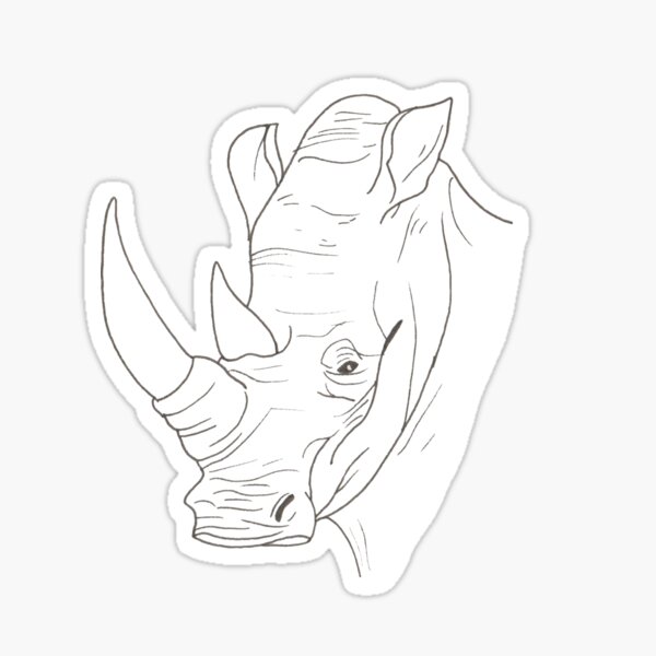 "White Rhino" Sticker for Sale by AliciaLaurenArt | Redbubble