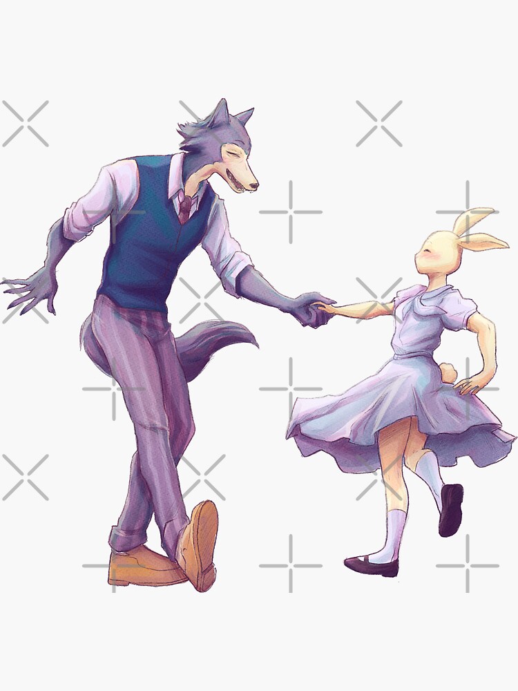 "beastars legoshi and haru dancing" Sticker by emeiota | Redbubble