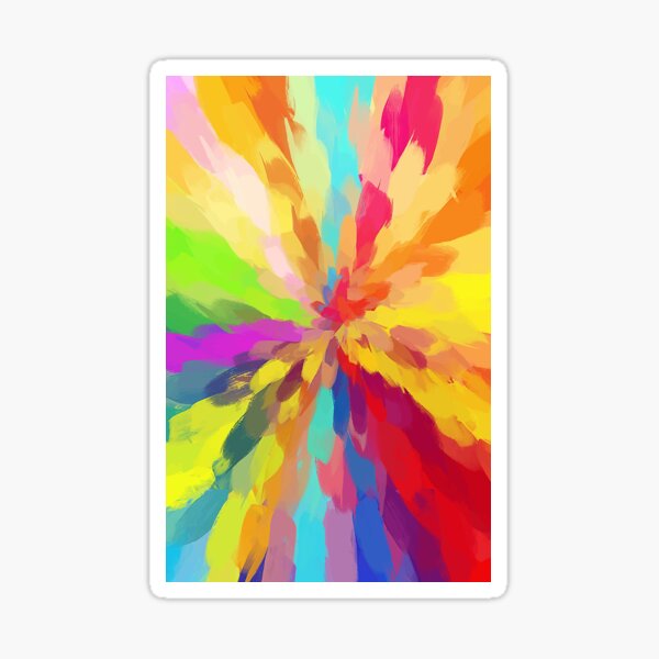 "Multi-color, rainbow splatter pattern" Sticker by yougalore | Redbubble