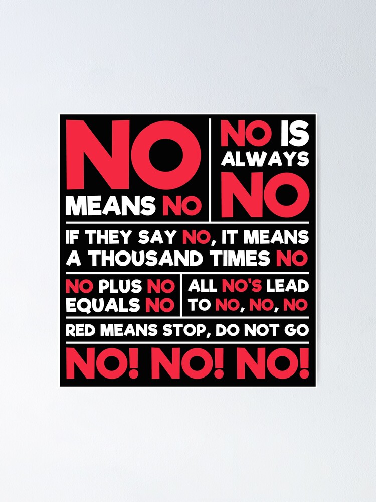 "No Means No" Poster for Sale by graffd02 | Redbubble