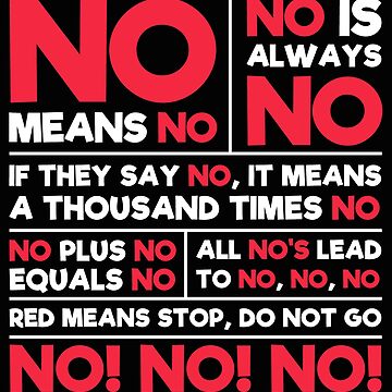 "No Means No" Poster for Sale by graffd02 | Redbubble