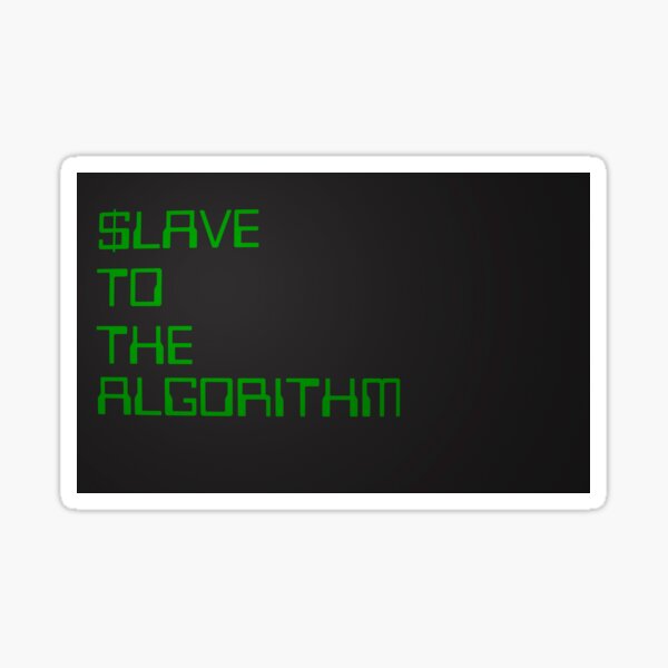 "Computer screen effect with text - slave to the algorithm. " Sticker by funkyworm | Redbubble