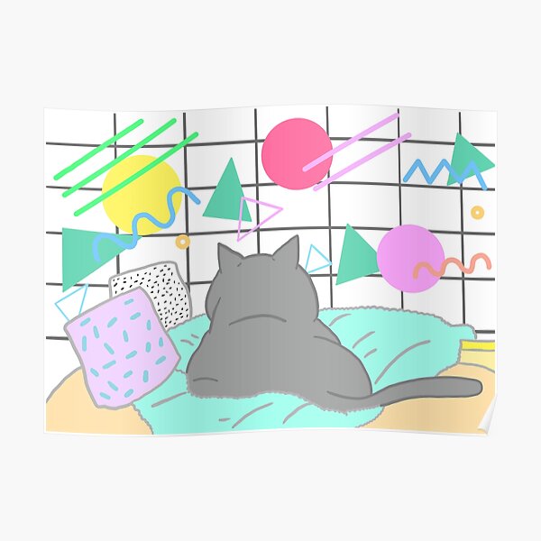 "80's Cat" Poster by Marinaaa010 | Redbubble