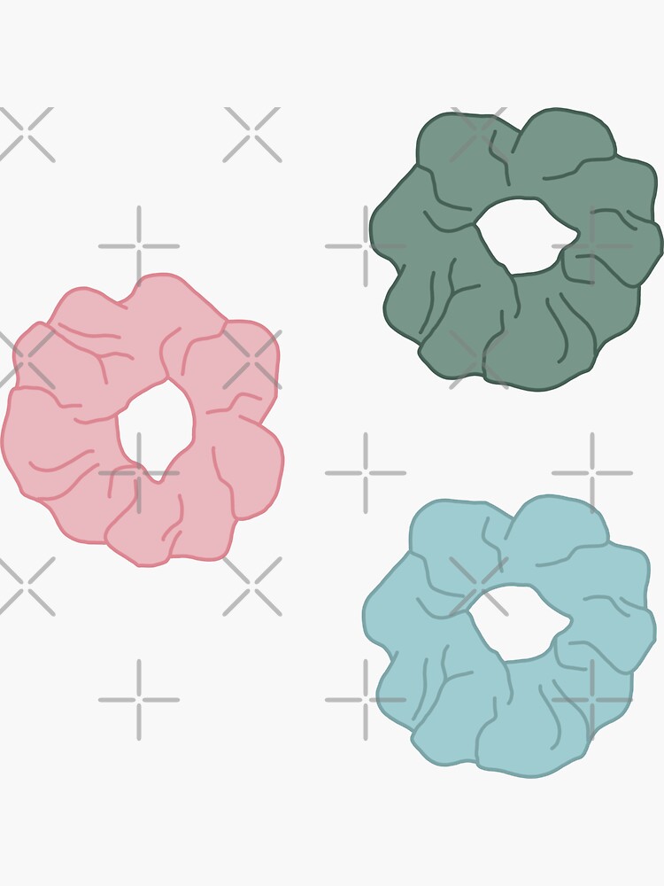 "Pack of three aesthetic scrunchies" Sticker by Pastel-PaletteD | Redbubble