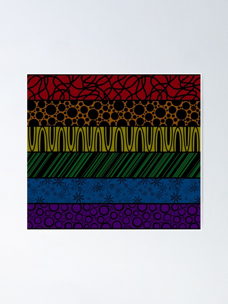 "Muted Pride Flag doodle" Poster for Sale by marieby | Redbubble