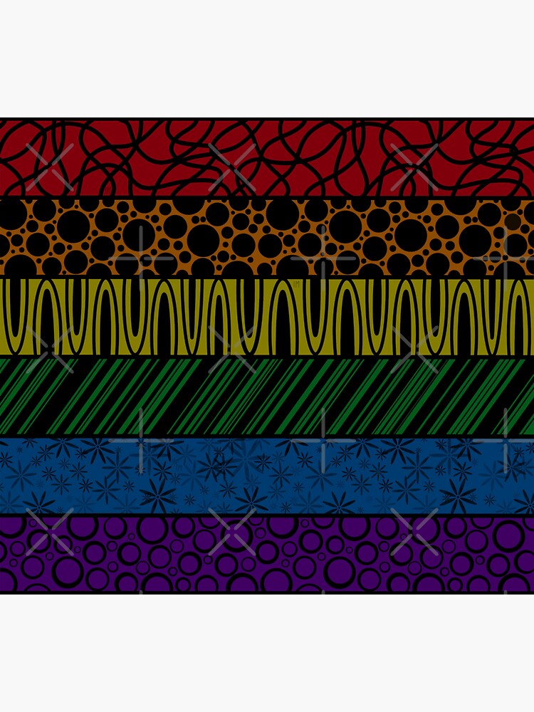 "Muted Pride Flag doodle" Sticker by marieby | Redbubble