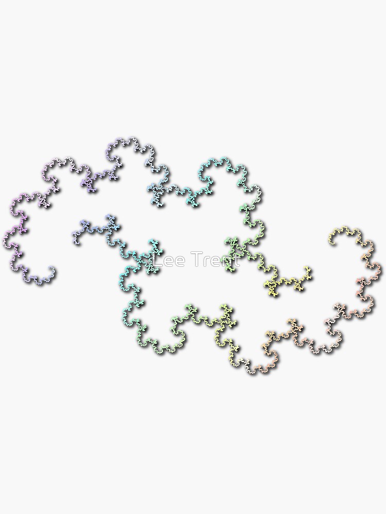 "Dragon Curve Duo (pastel)" Sticker by leetrent98 | Redbubble
