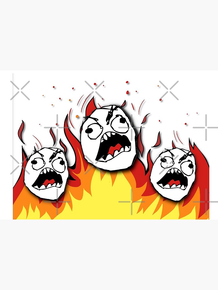 "Fuuu Meme Rage Guy on Fire" Mask by fairchildart | Redbubble